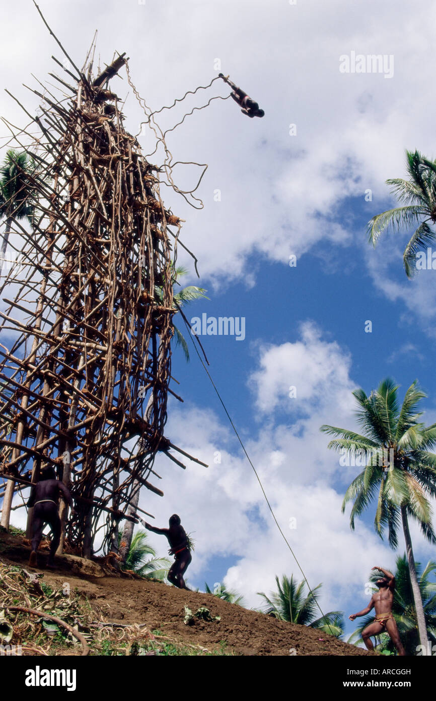 Land diving structure pentecost island hi-res stock photography and ...