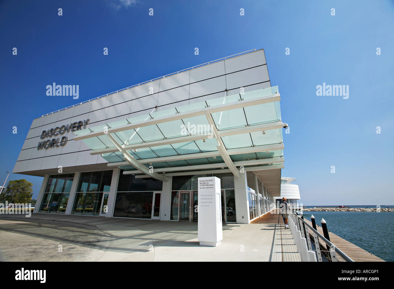 WISCONSIN Milwaukee Entrance and public docks at Discovery World museum ...