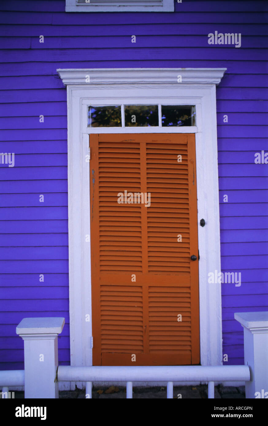 Louvre door, purple weatherboard house, Stonington, Connecticut, New ...