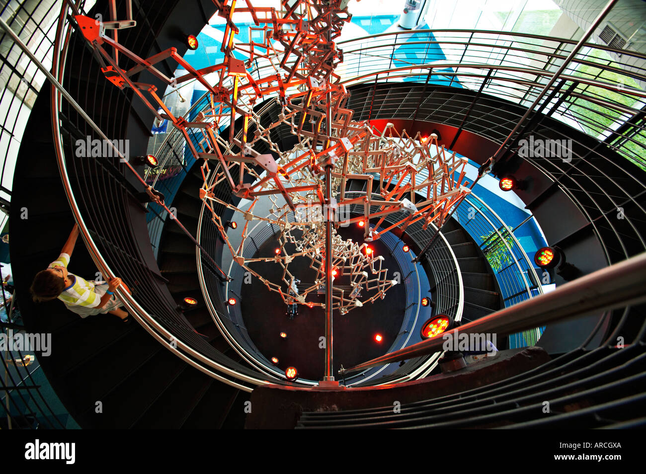 WISCONSIN Milwaukee Hoberman genome sculpture and double helix stairway ...