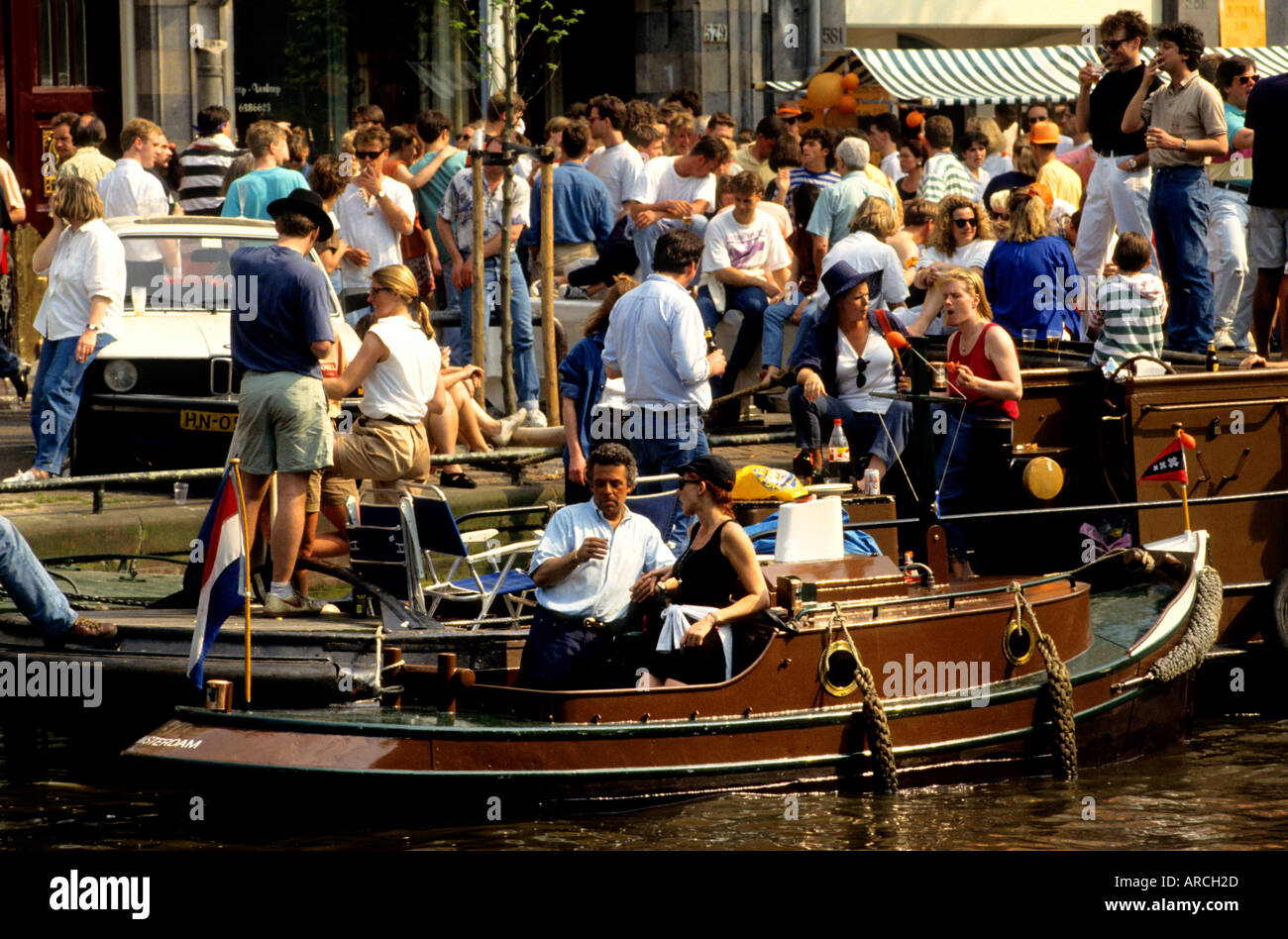 Netherlands Amsterdam Koninginnedag Dutch Royal Queen's feast party ...