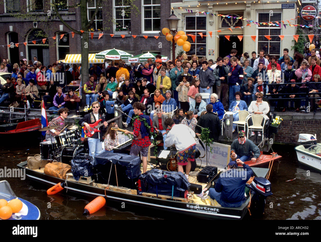 Netherlands Amsterdam Koninginnedag Dutch Royal Queen's feast party ...