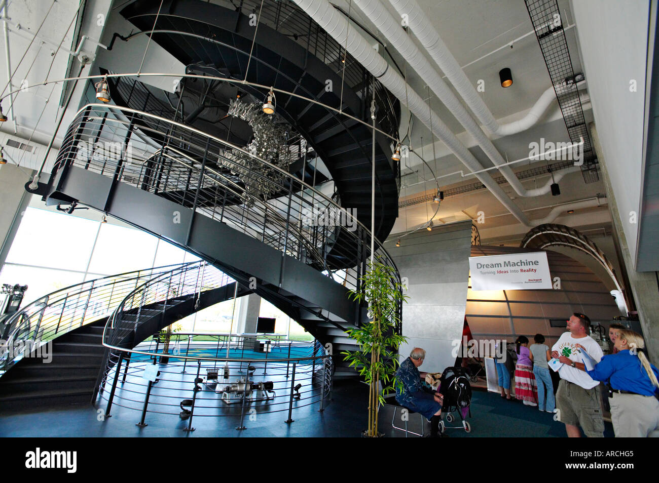 WISCONSIN Milwaukee Double helix stairway in Discovery World museum at ...