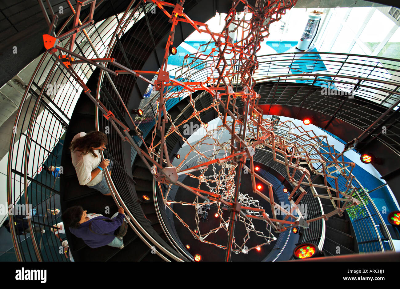 WISCONSIN Milwaukee Hoberman genome sculpture and double helix stairway ...