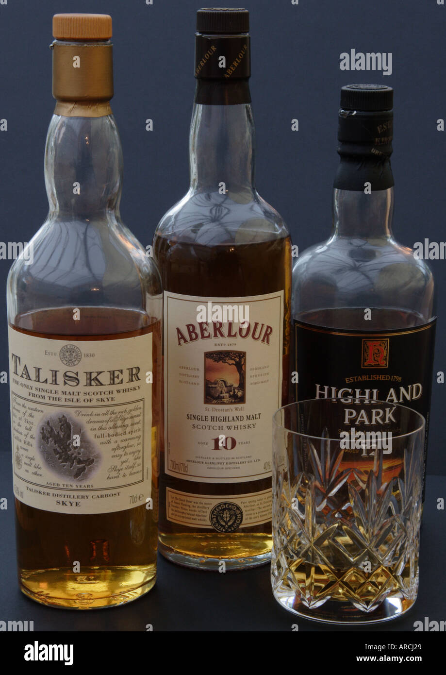 Trio of whisky Stock Photo - Alamy