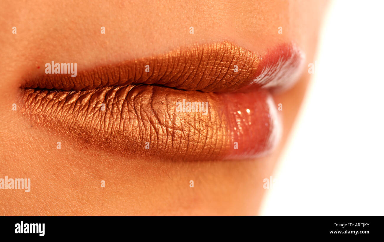 Macro image of bright lips; Isolated on white Stock Photo - Alamy