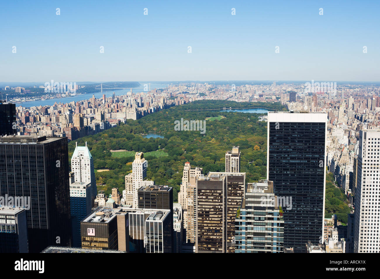 High view of Central Park and Upper Manhattan, New York City, New York ...