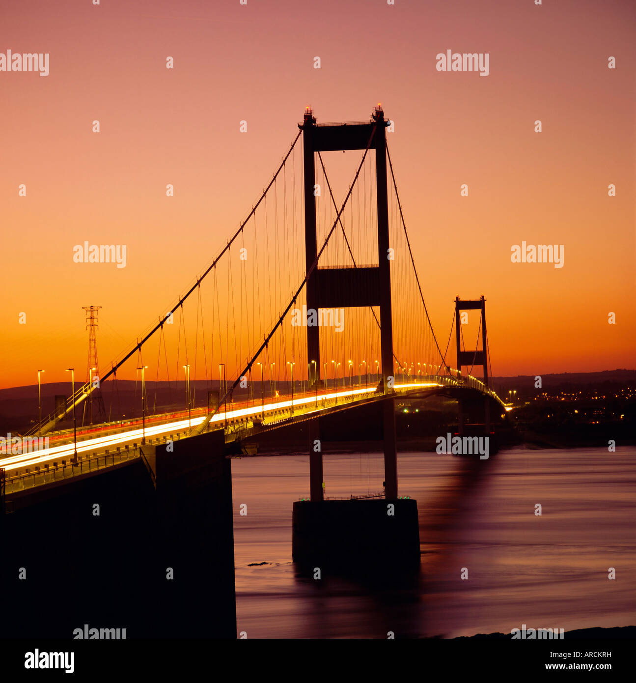 The Severn Bridge at sunset, England, UK Stock Photo - Alamy