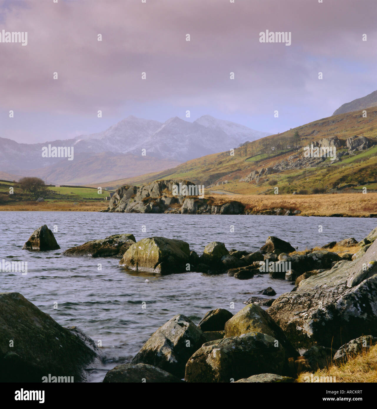 The Snowdon Range from Capel Curig, Snowdonia National Park, Gwynedd ...