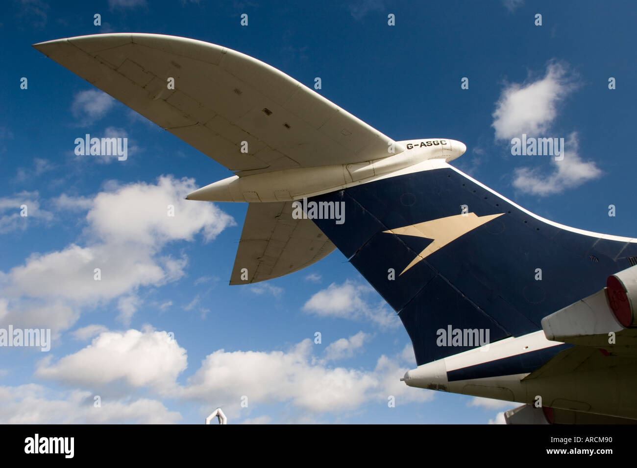 Tail of BOAC Vickers VC10 Airliner at Imperial War Museum Duxford Stock ...
