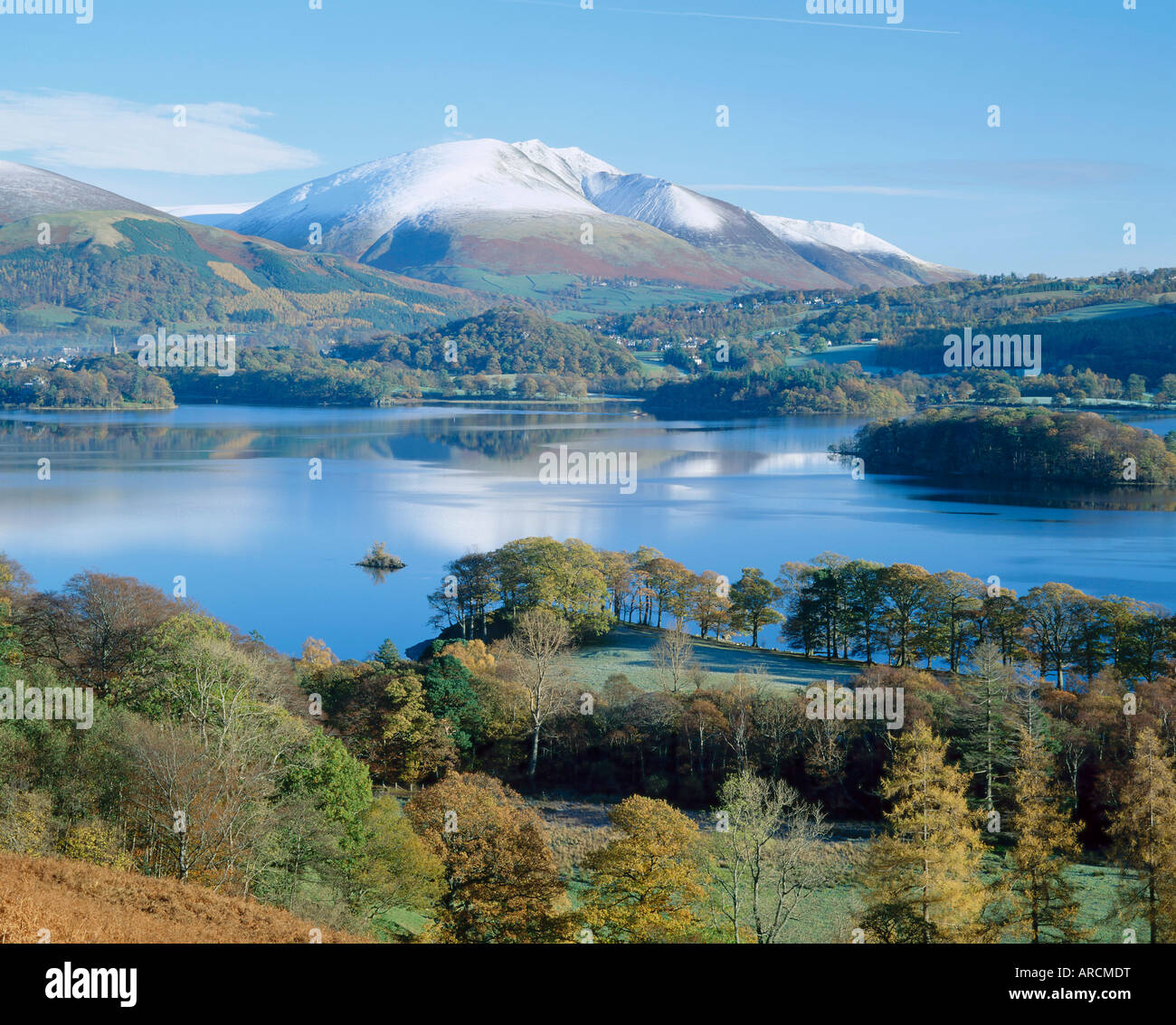 Derwent Water, with Blencathra behind, Lake District, Cumbria, England ...