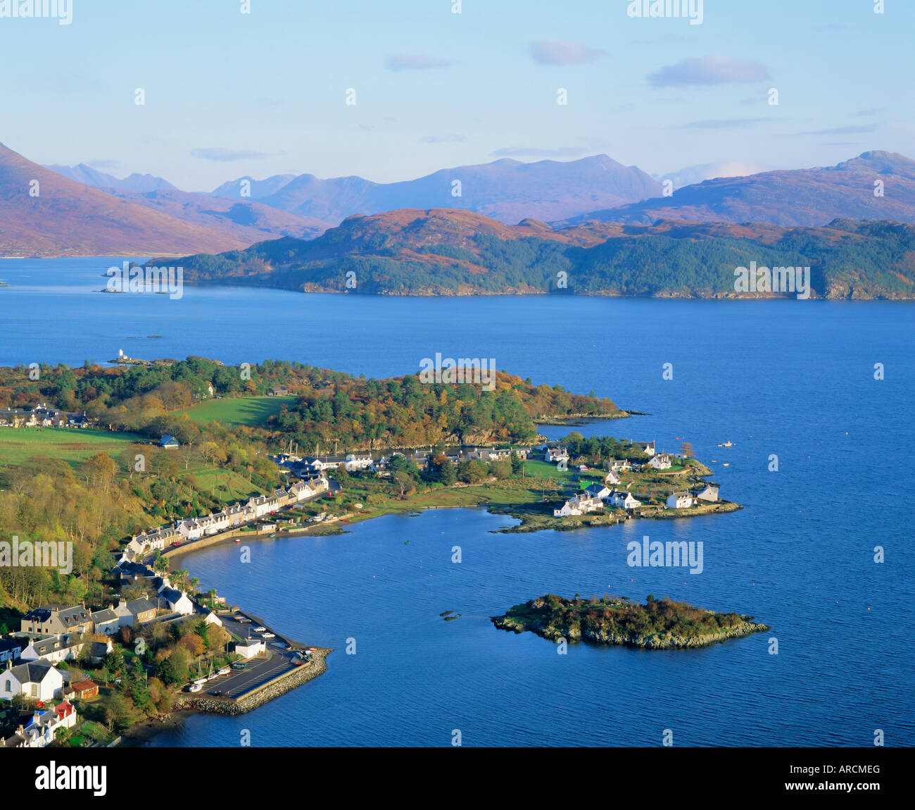 Plockton and Loch Carron, Highlands Region, Scotland, UK, Europe Stock ...