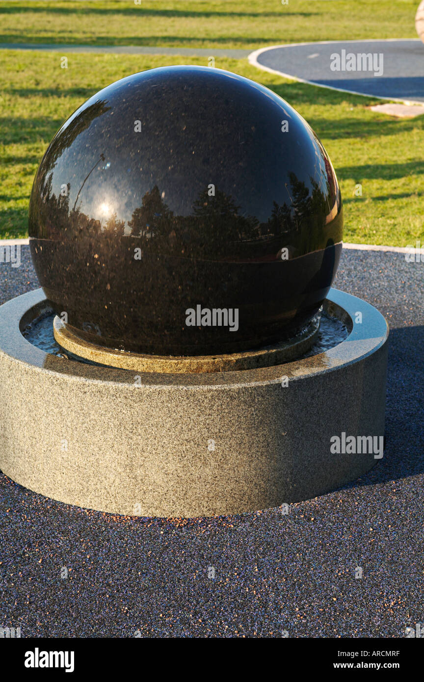 ILLINOIS Chicago Rolling sphere fountain in childrens playground near ...