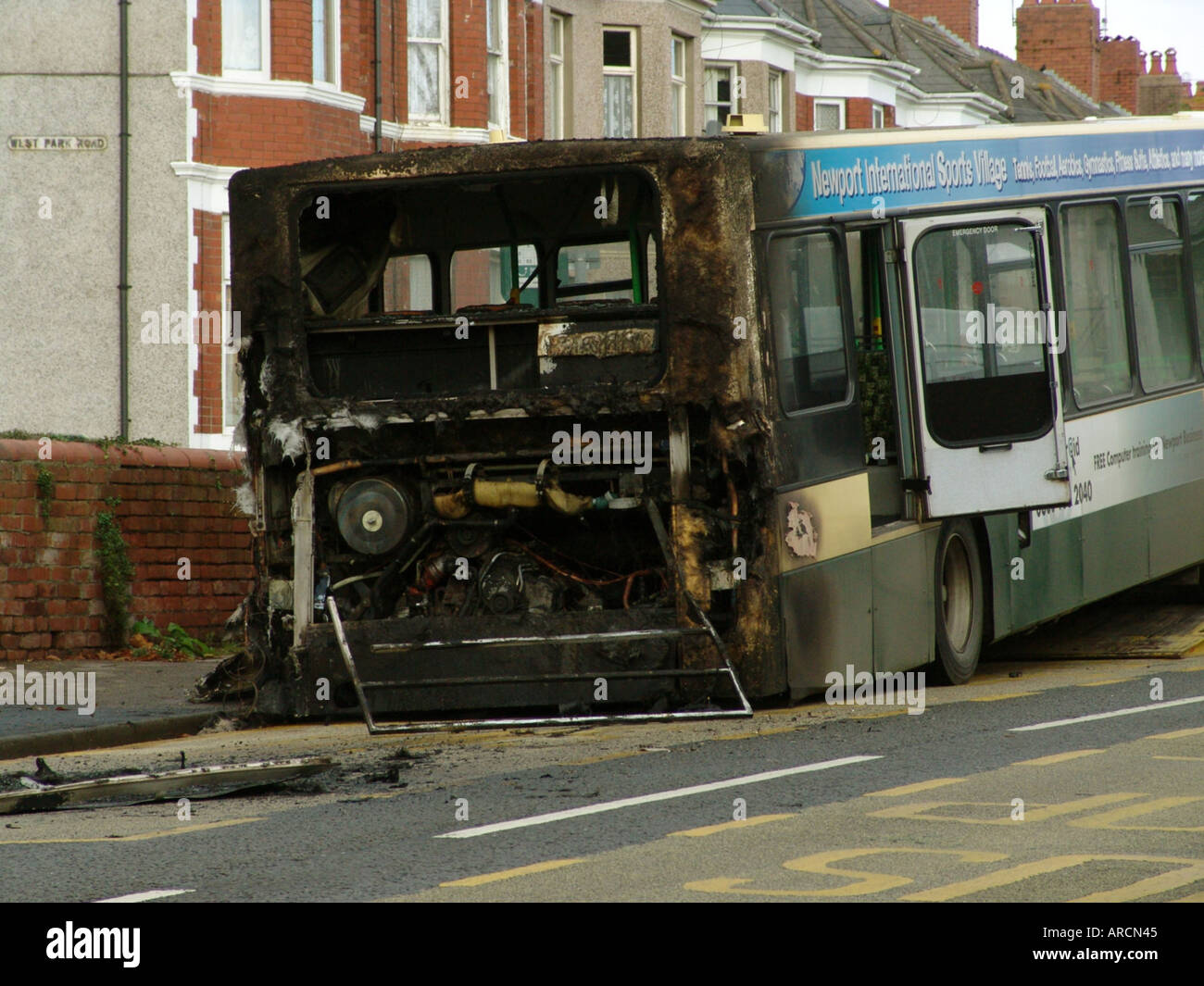 Newport Transport bus damaged by fire in the city of Newport South ...