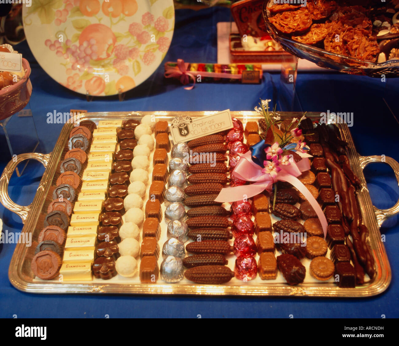 Tray of belgian chocolates hi-res stock photography and images - Alamy
