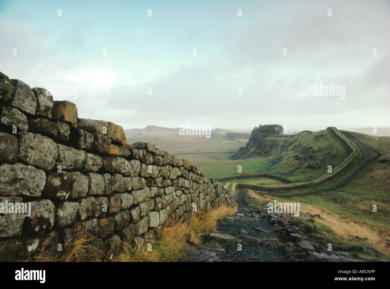Hadrian's Wall, towards Crag Lough, Northumberland England, UK Stock ...