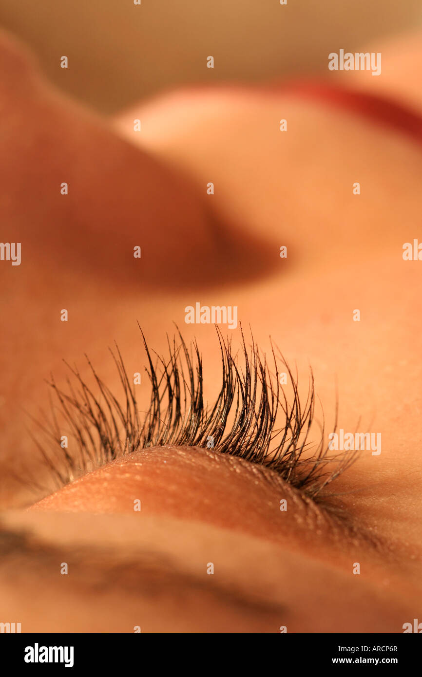 woman face with shut eyes Stock Photo - Alamy