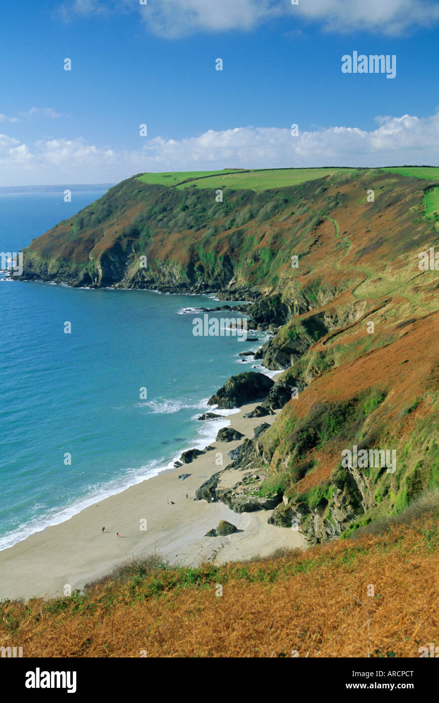 Coastline, Lantic Bay, near Fowey, Cornwall, England, UK Stock Photo ...