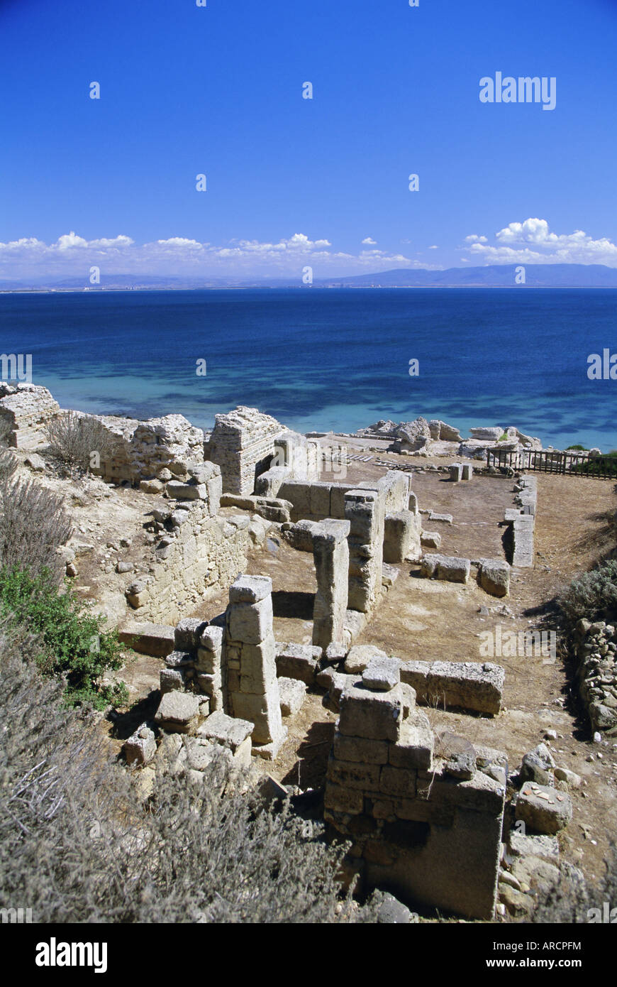 Roman ruins, Tharros, near Oristano, Sardinia, Italy, Europe Stock ...