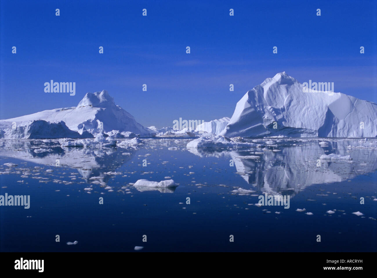 Icebergs from the icefjord, Ilulissat, Disko Bay, Greenland, Polar ...