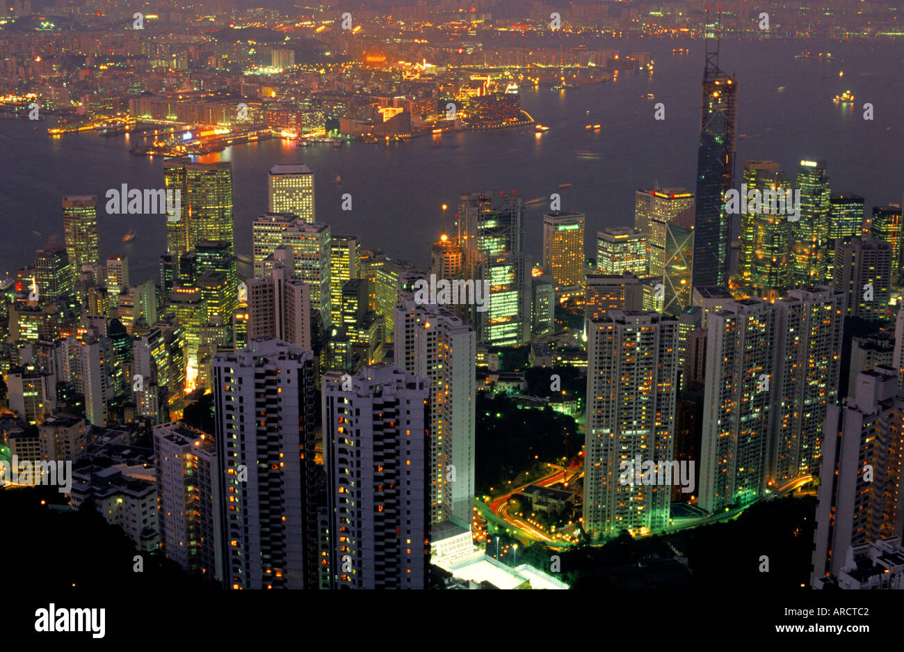 Hong kong China Island Chinese Night neon light Stock Photo - Alamy