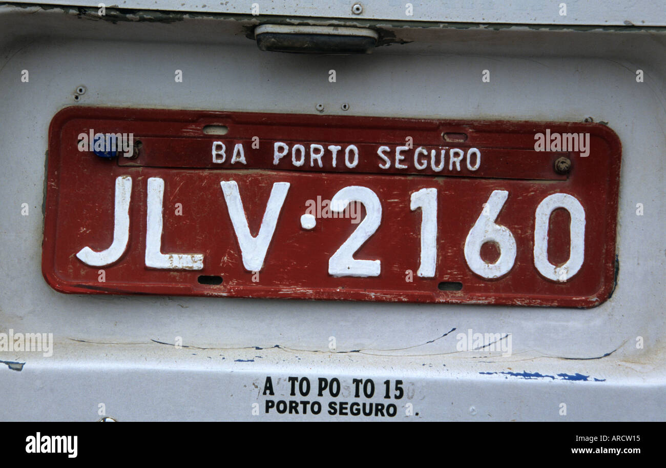 Brazilian Bahia Brasil registration number plate Stock Photo - Alamy