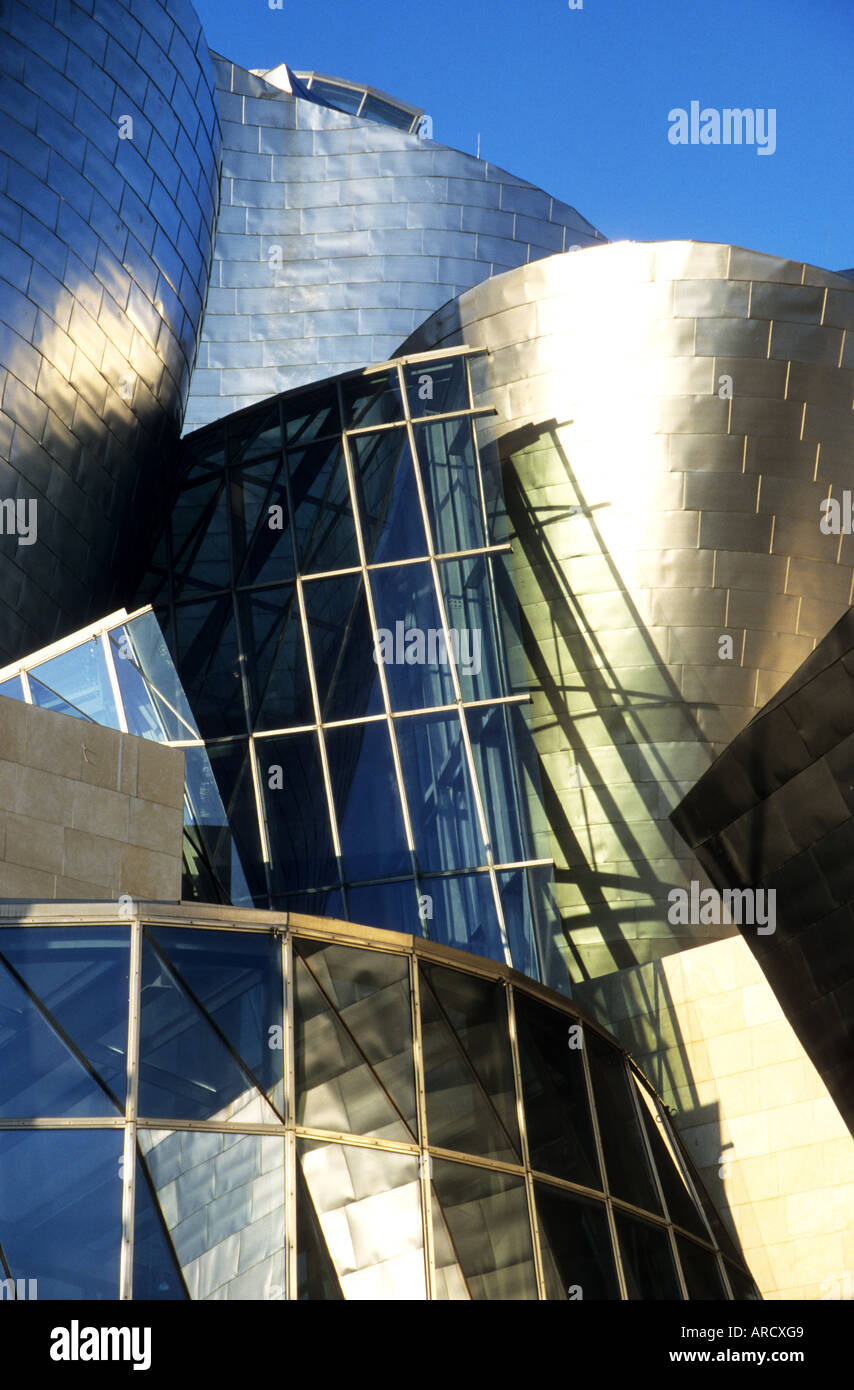Guggenheim Museum Bilbao Spain against a blue sky Stock Photo - Alamy