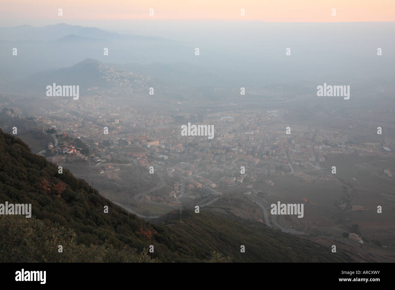 View from Queralt Sanctuary on Berga Bergueda Catalunya Spain Stock ...