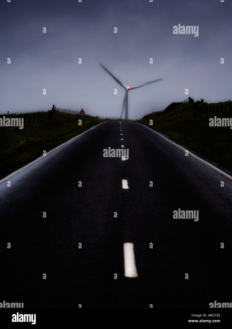 wind turbine at night Stock Photo - Alamy