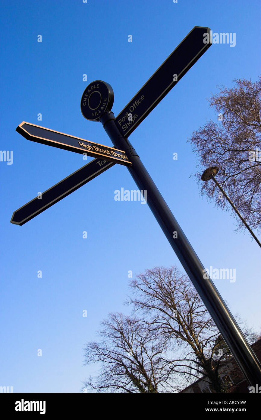 A finger post. Cheadle, Stockport, Greater Manchester, United Kingdom ...