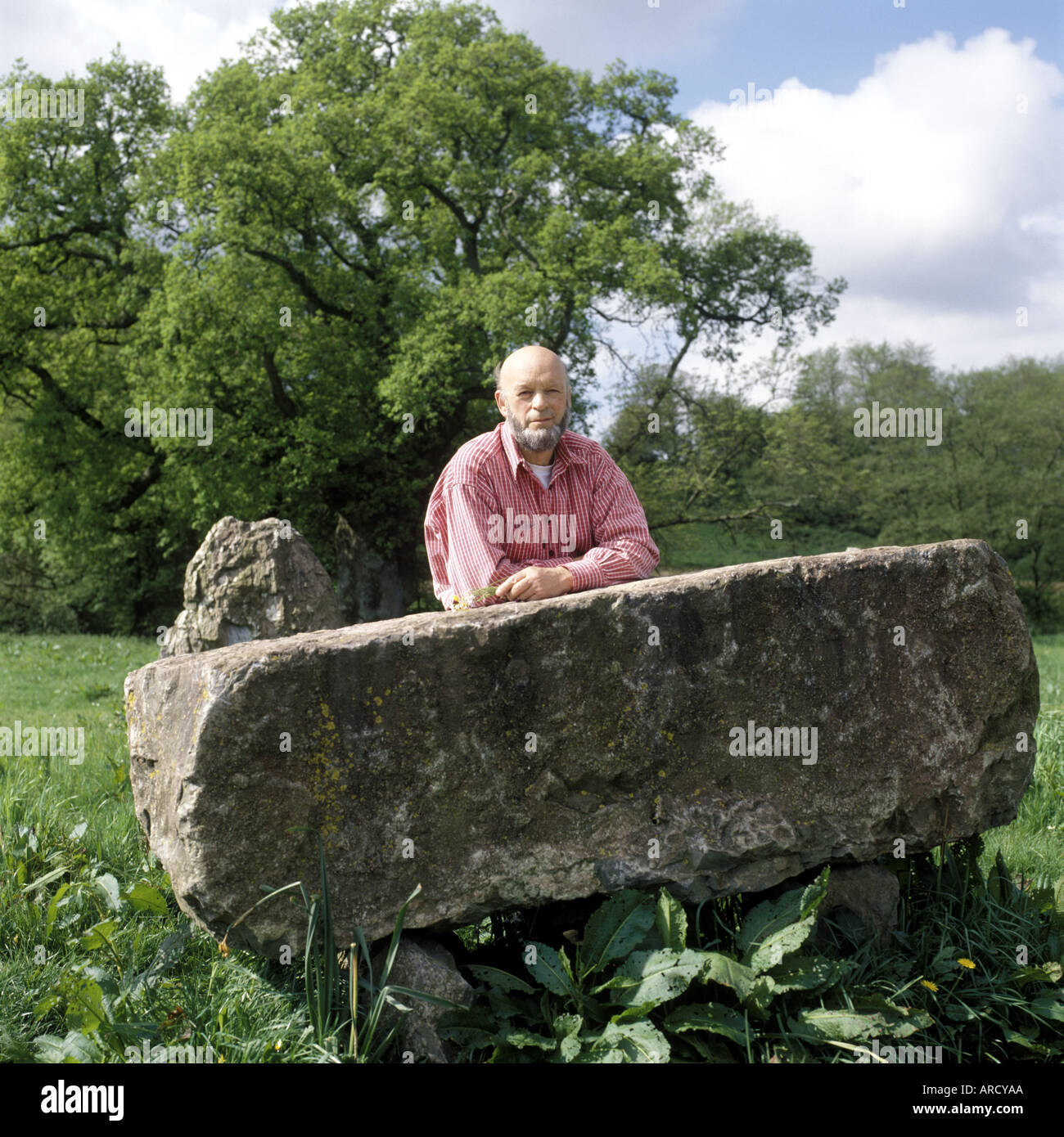 Michael Eavis on his farm, the site of the Glastonbury Festival Stock ...