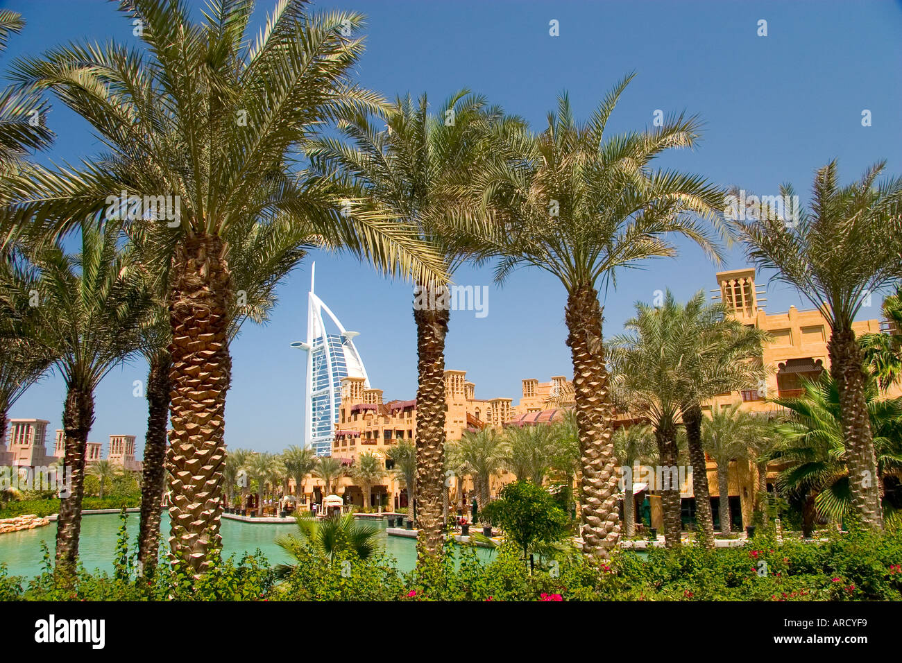 Burj Al Arab Through the Palm Trees Stock Photo - Alamy