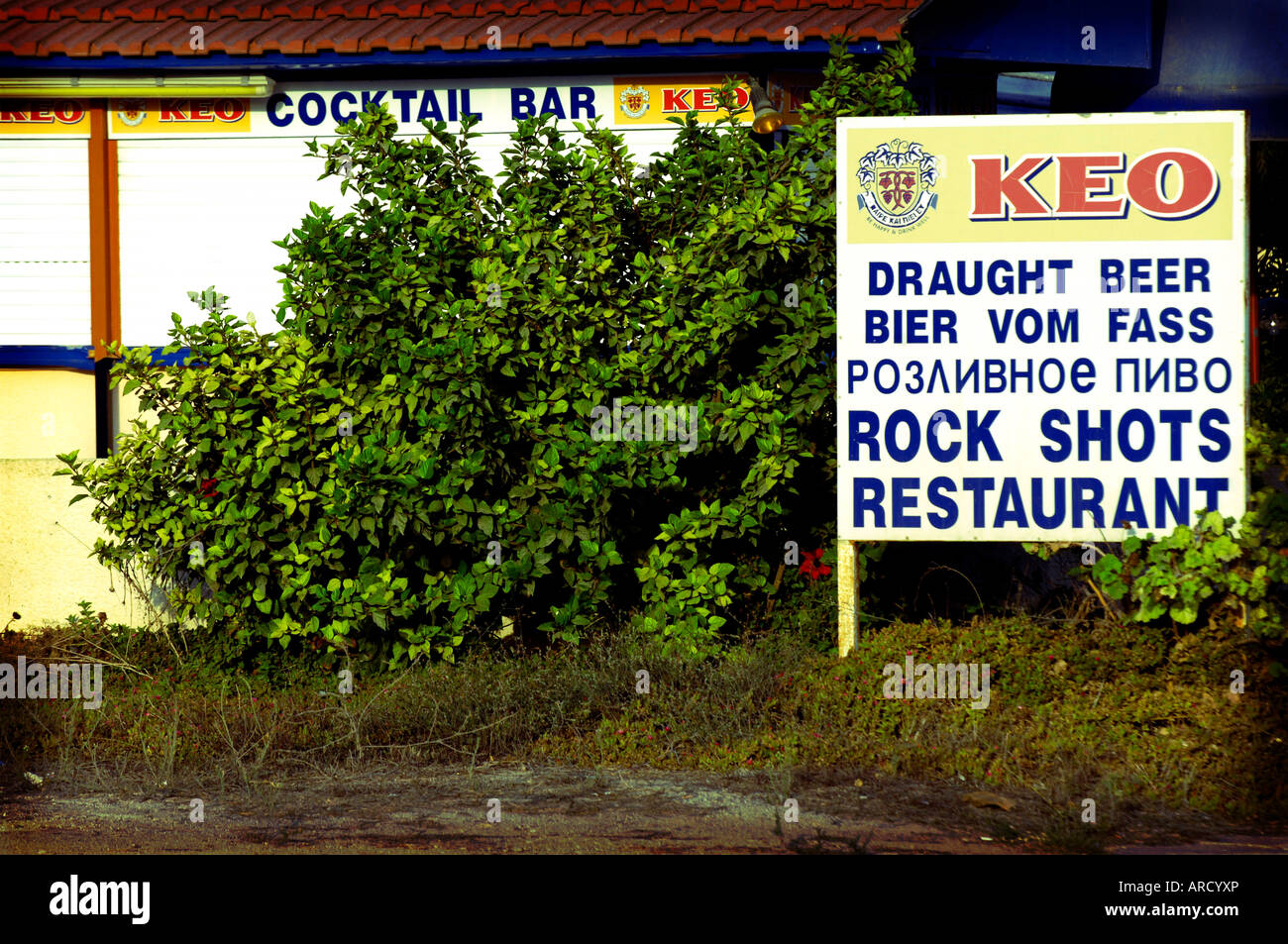 keo draught beer rock shots restaurant sign pyla larnaka cypriot bier ...
