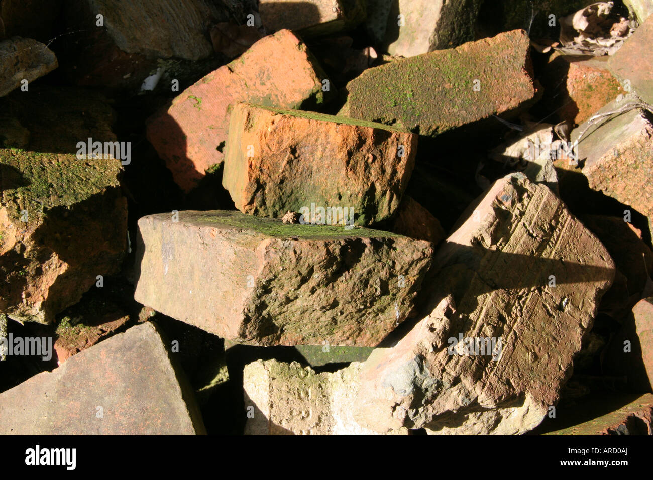 A pile of broken bricks Stock Photo - Alamy