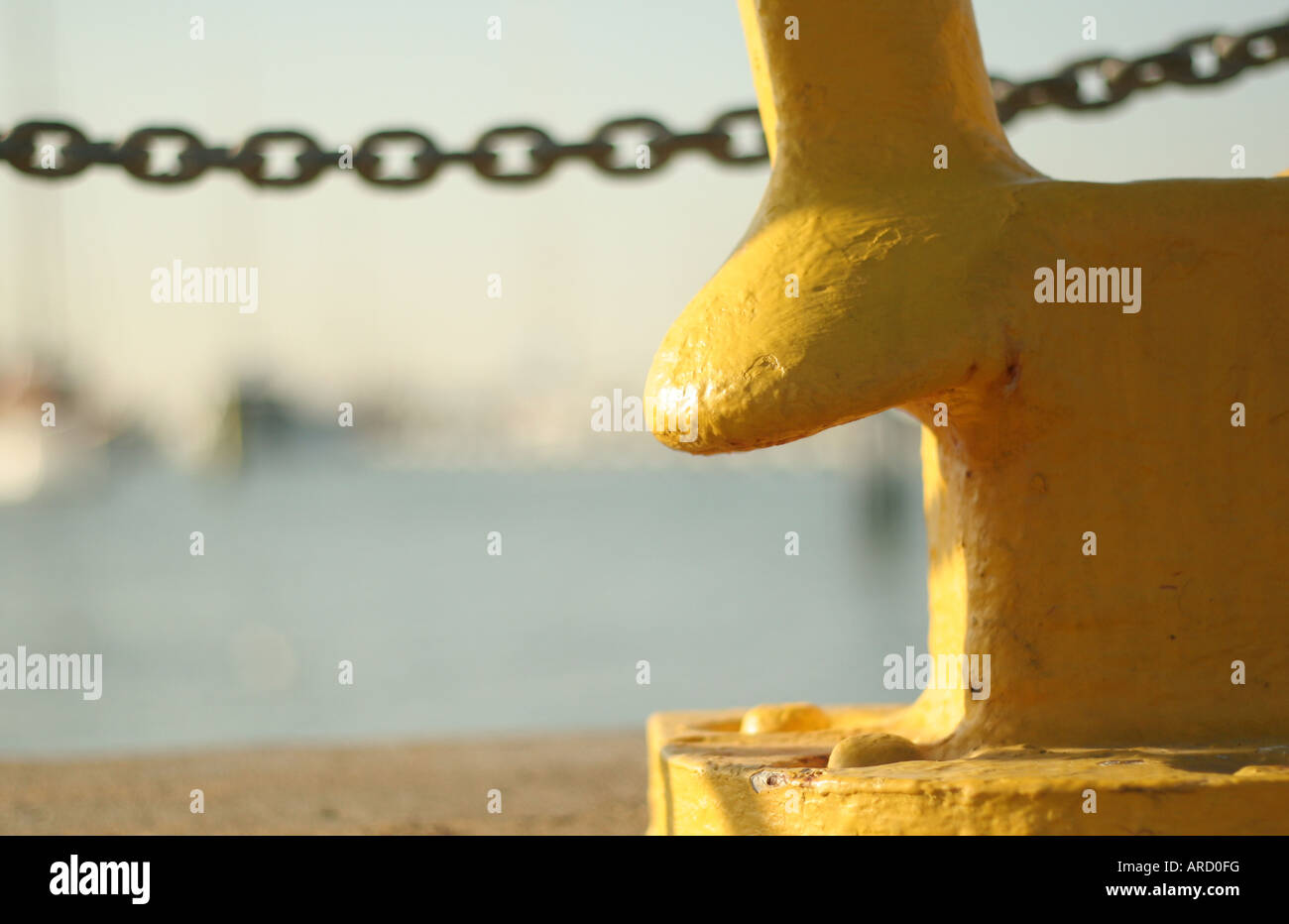 Stanchion with Sea in Background Stock Photo - Alamy