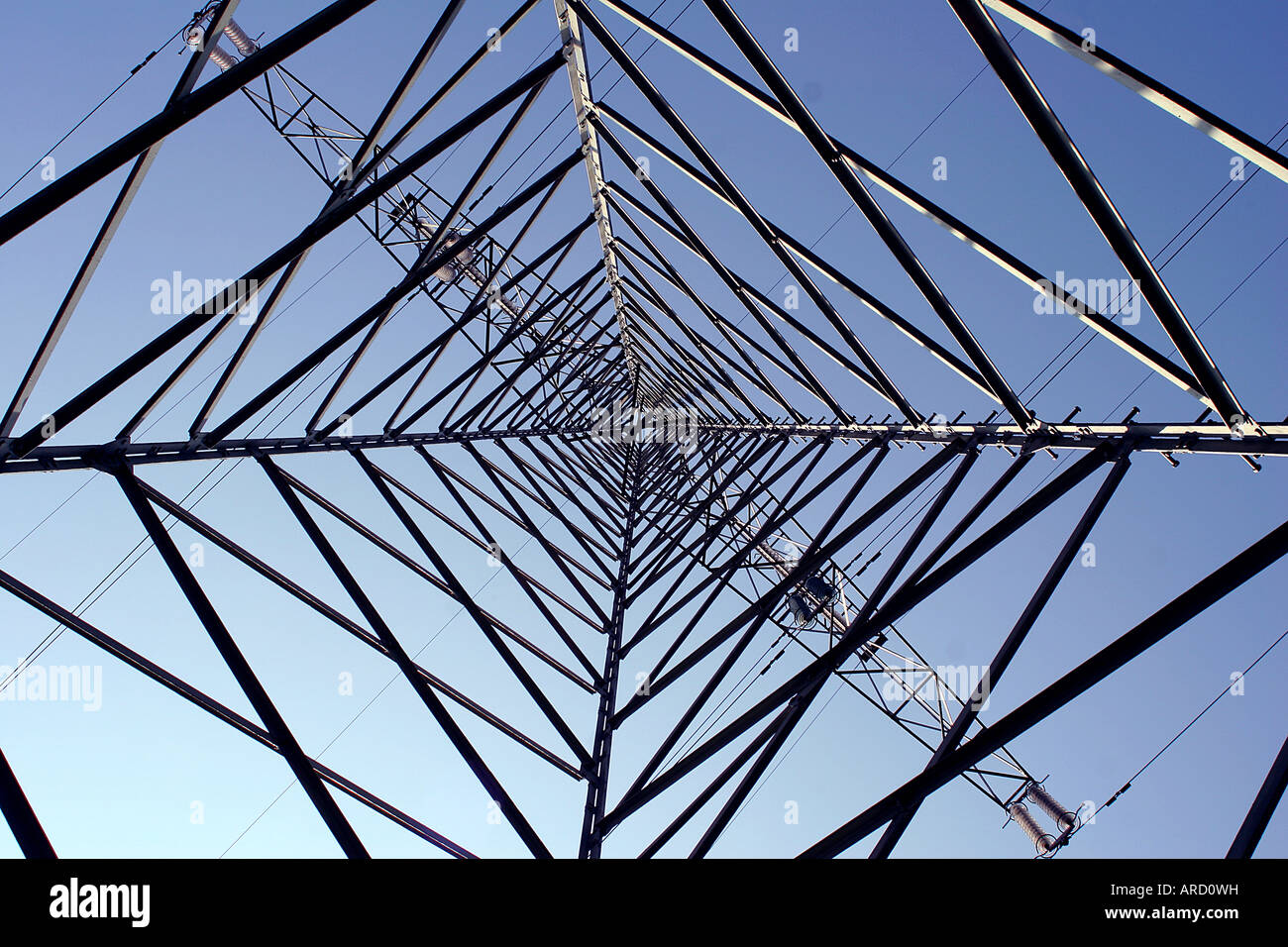Pylon with high tension cables Stock Photo - Alamy
