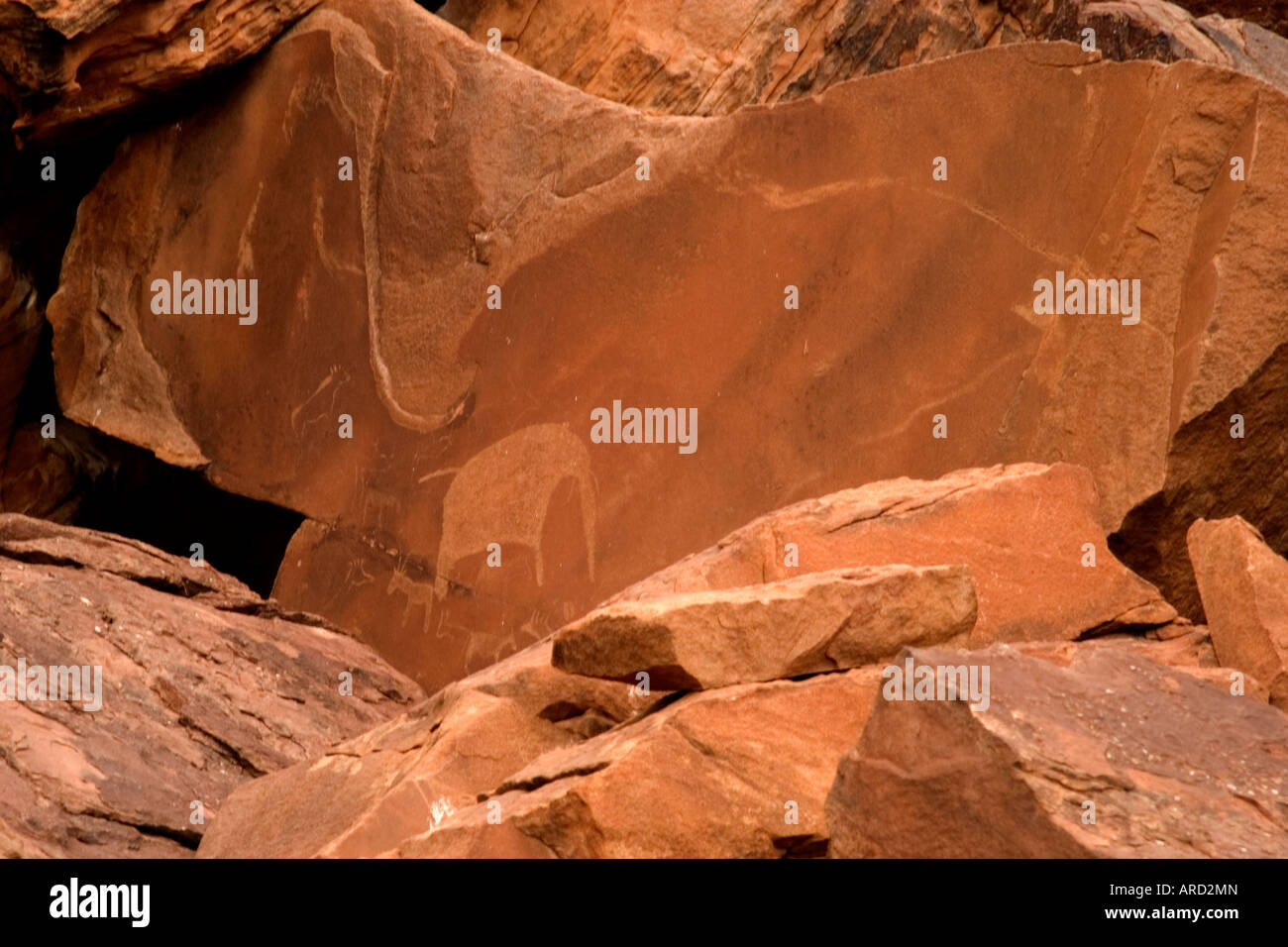 Bushmen drawings in Twyfelfontein in Namibia Stock Photo - Alamy