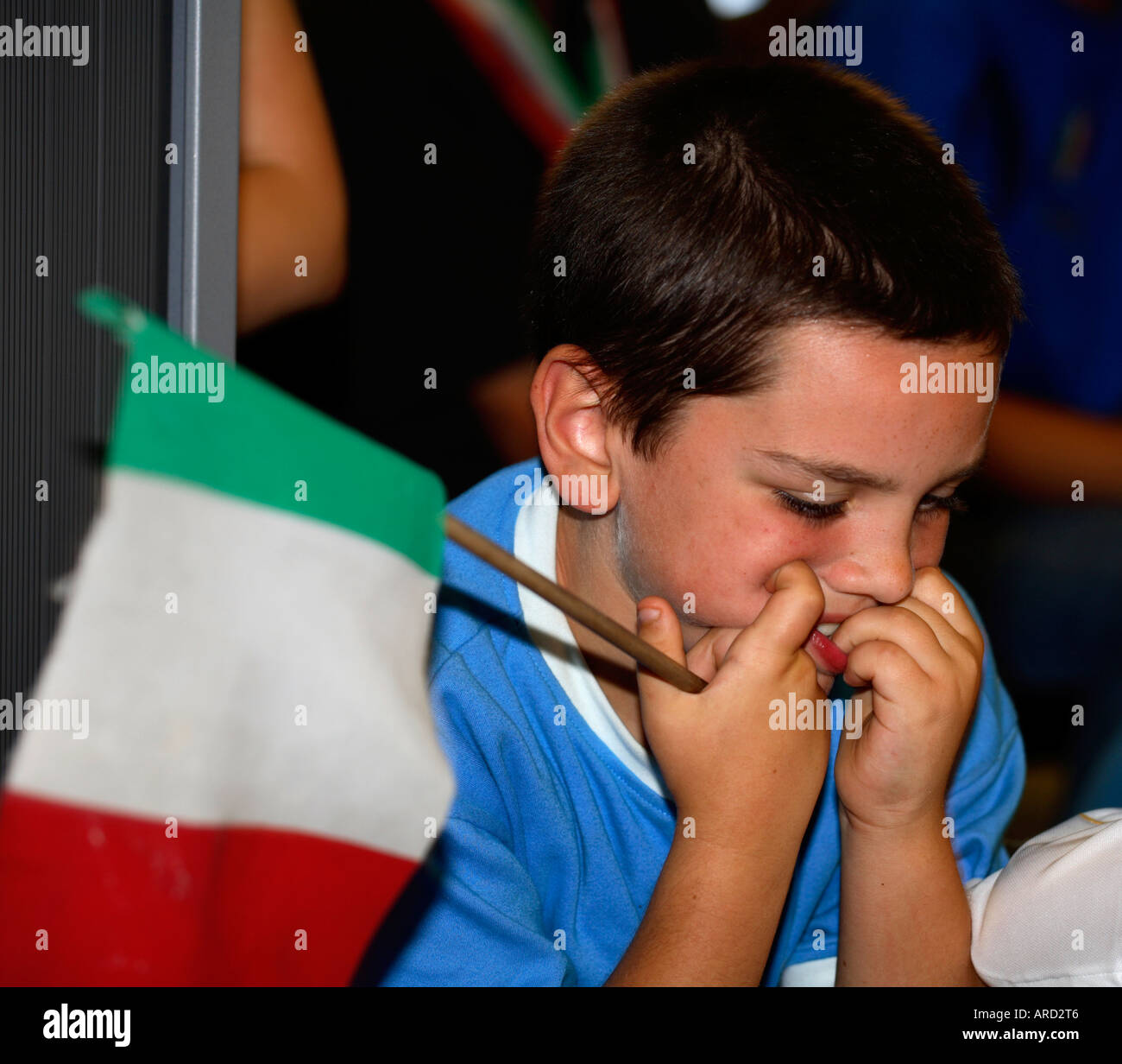 Italian child despondent after France score penalty, World Cup Final ...