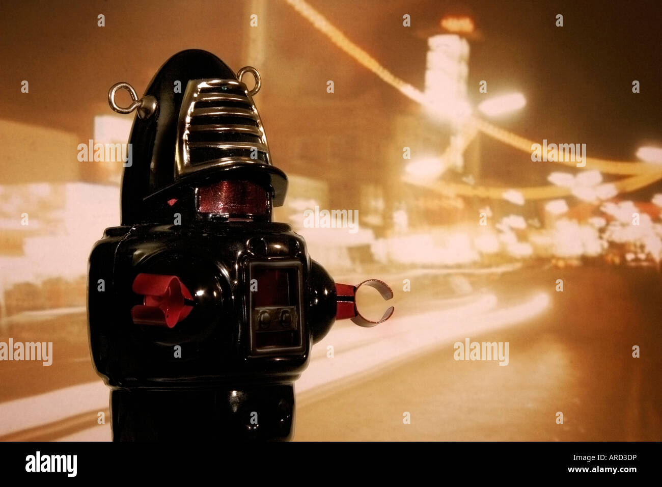 An old movie style robot scene Stock Photo - Alamy