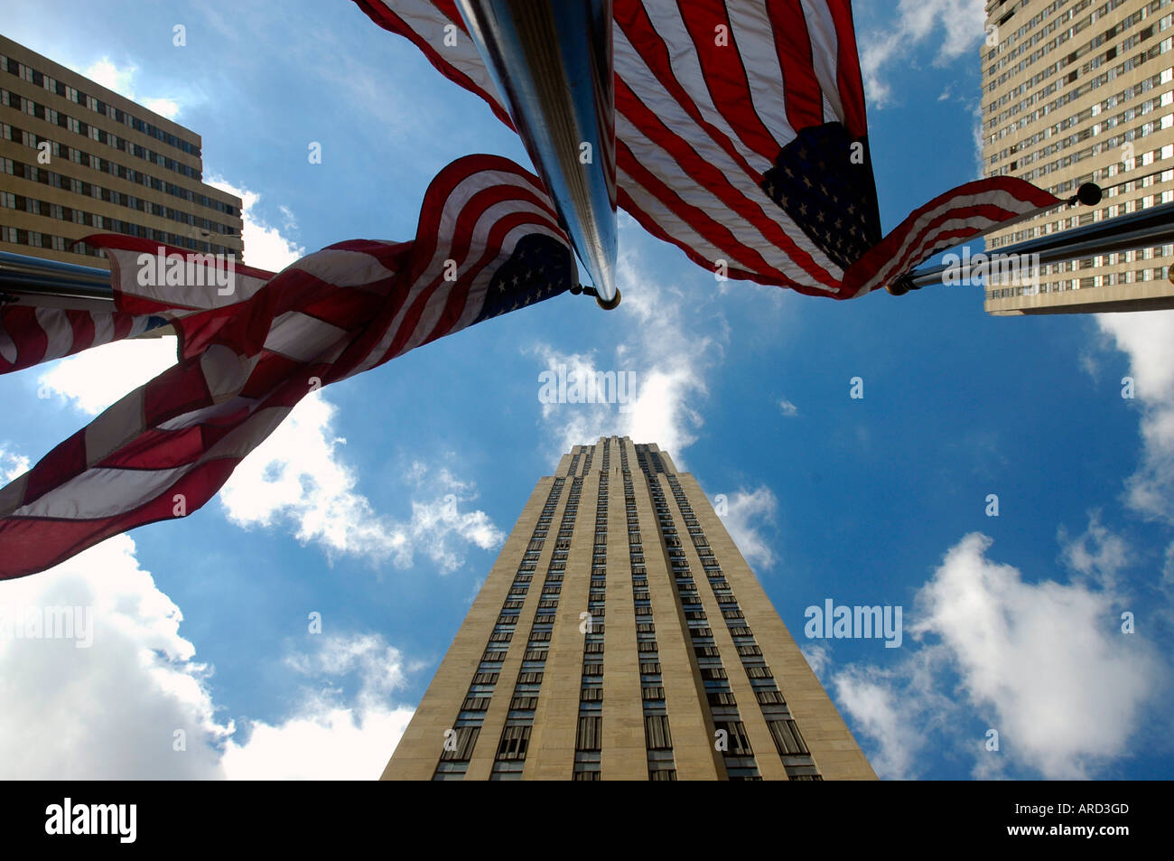 The flags in Rockefeller Center Stock Photo - Alamy