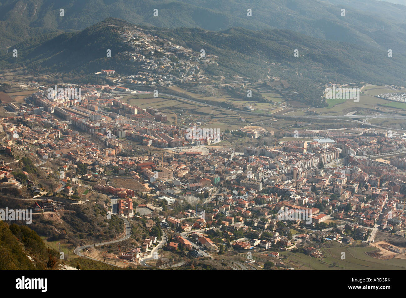 View from Queralt Sanctuary on Berga Bergueda Catalunya Spain Stock ...
