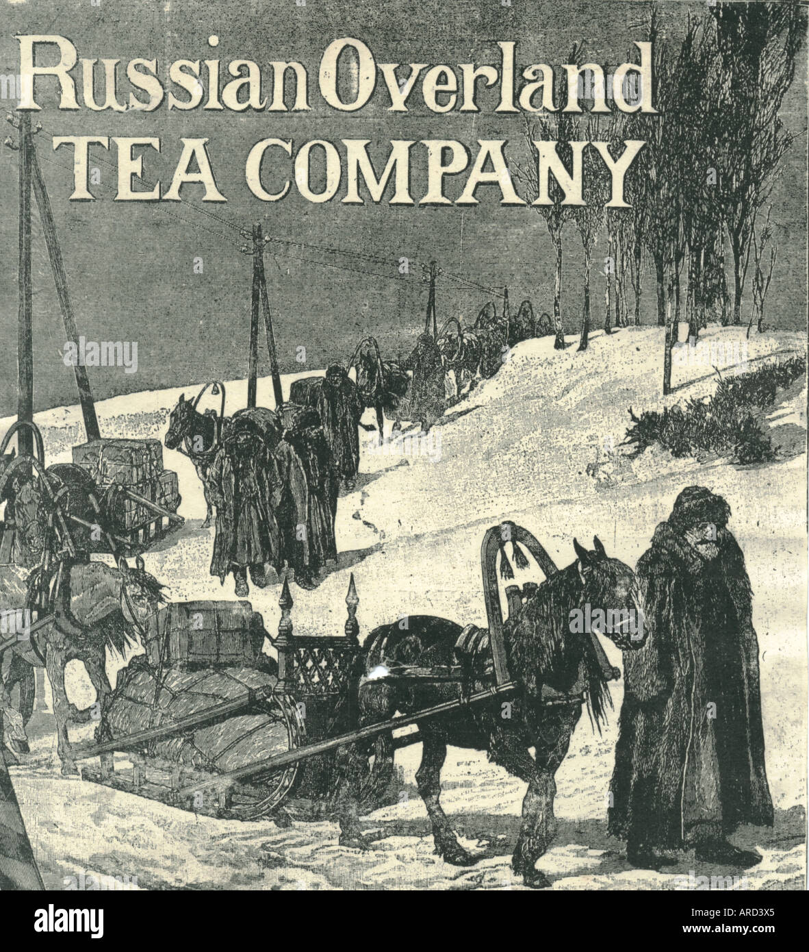 Advertisement for Russian Overland Tea company circa 1895 showing ...