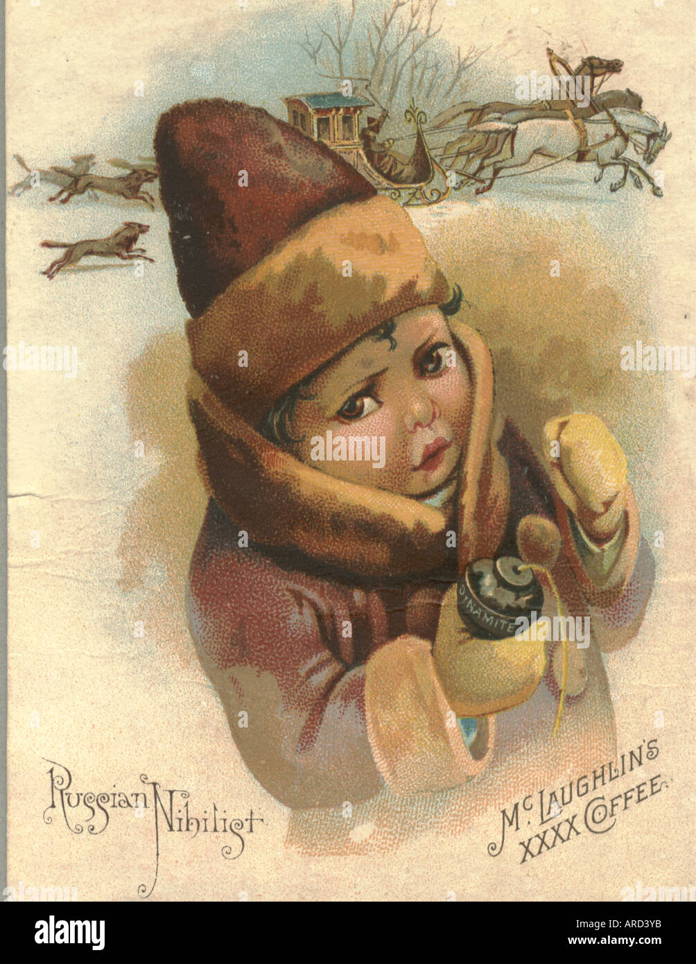 Chromolithographed American coffee advertisement titled Russian ...