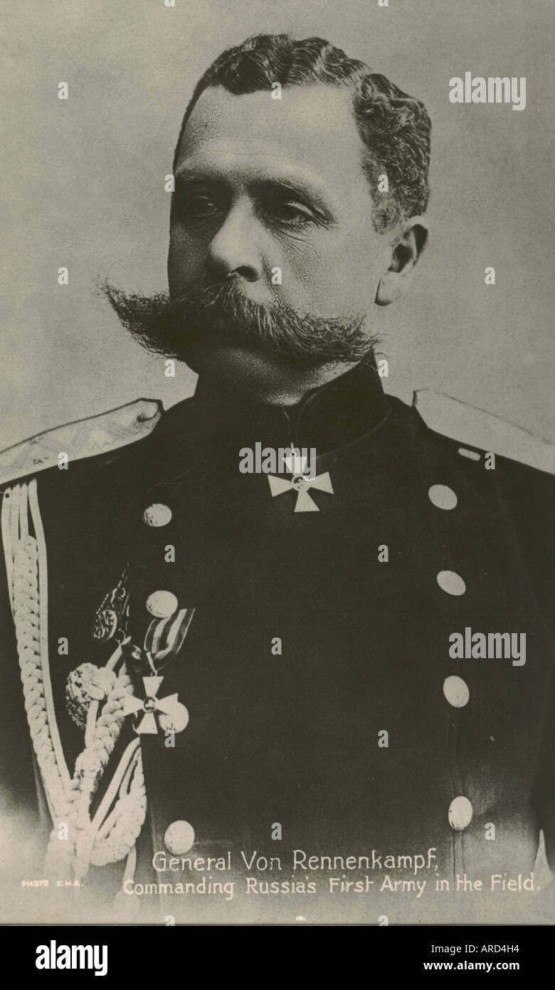 Photographic postcard of General Von Rennenkampf, Commanding Russia's ...
