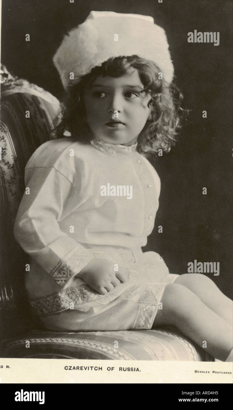 Photographic picture postcard of Czarevitch of Russia circa 1905 Stock ...