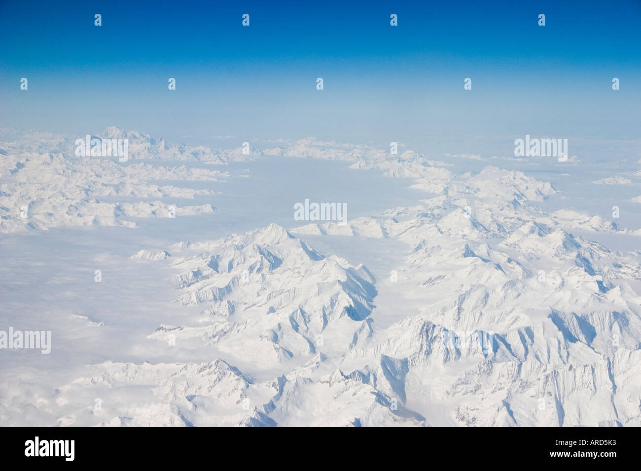 Aerial panorama snow mountains hi-res stock photography and images - Alamy