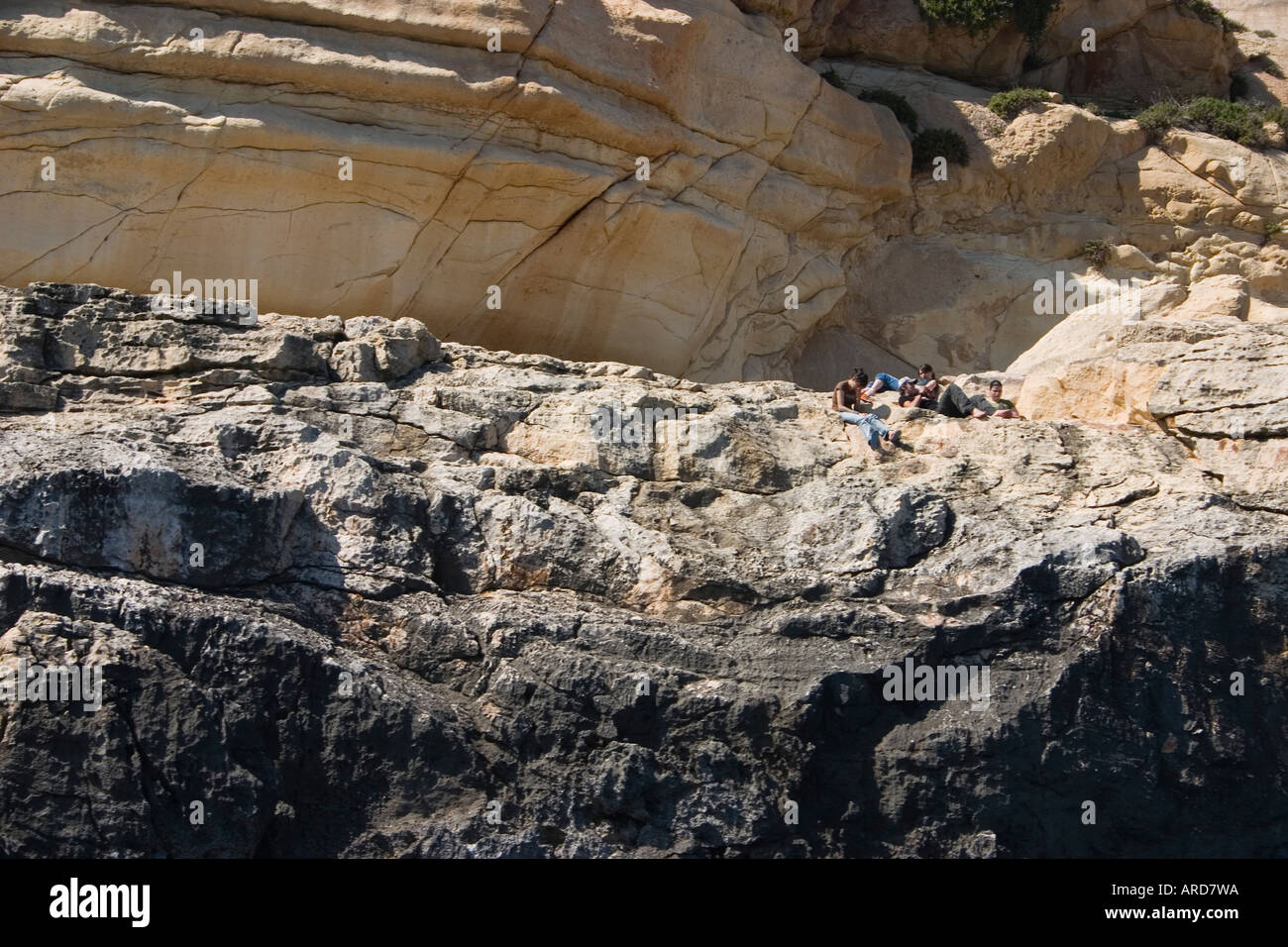 On the rocks in Malta Stock Photo - Alamy