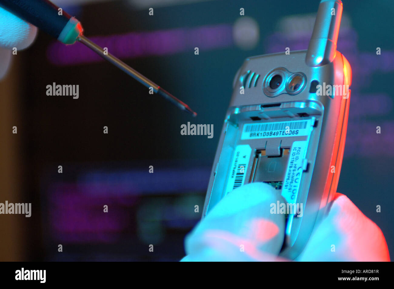 Mobile telephone testing and repairs Stock Photo - Alamy