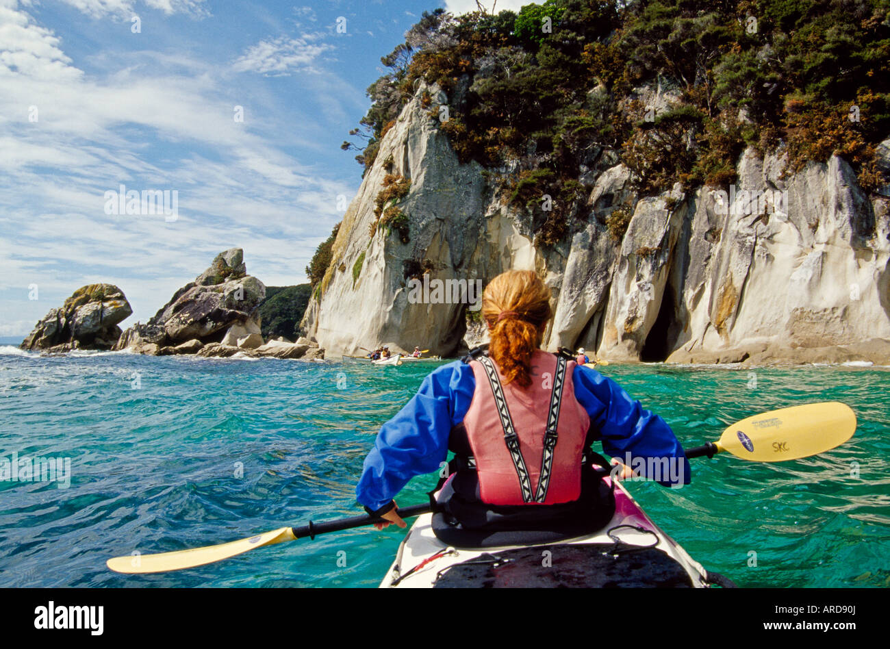 Sea Kayaking at the Tonga Arches Able Tasman National Park South Island ...