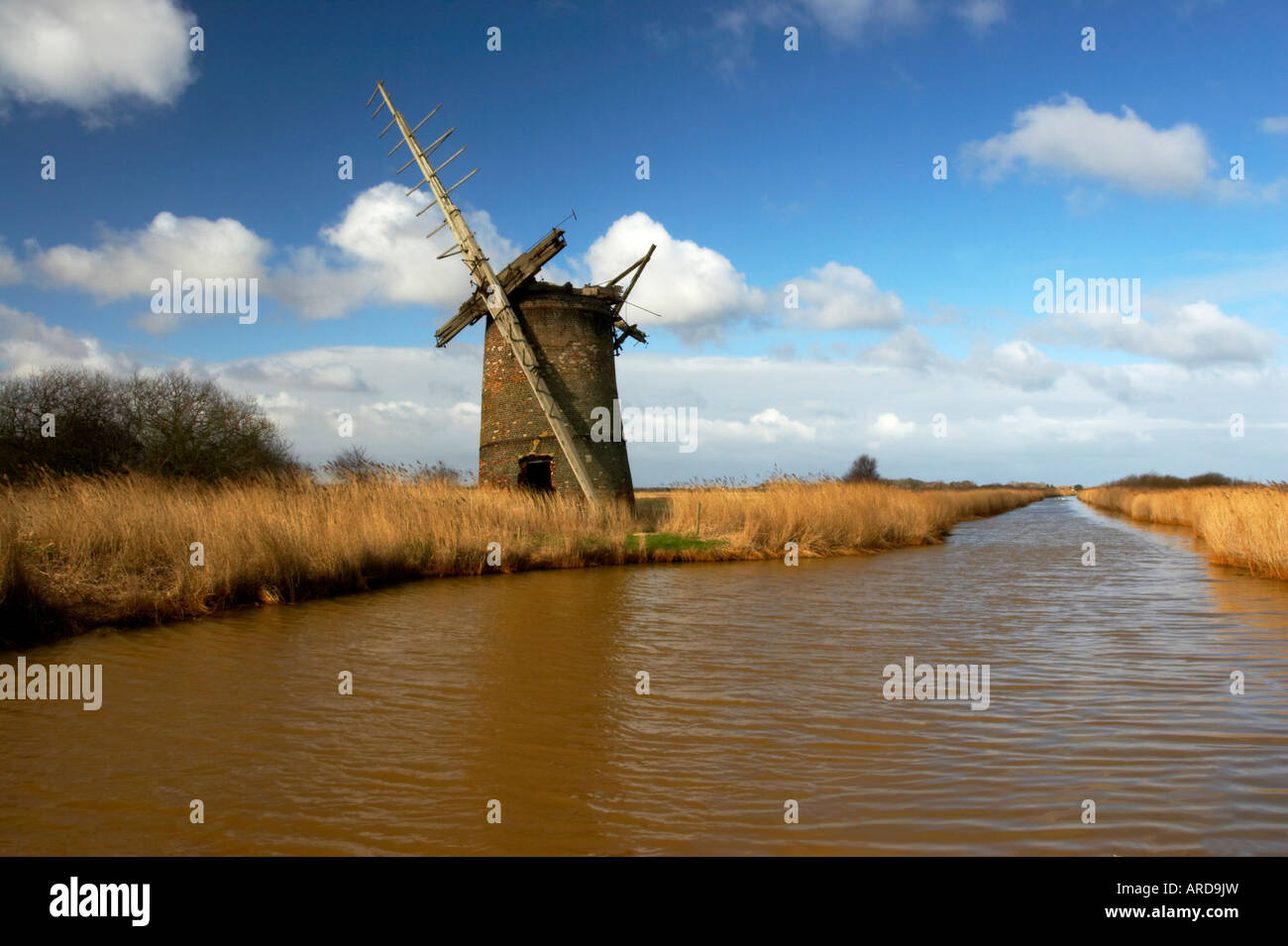 The remains of Brograve windmill on the Norfolk Broads Stock Photo - Alamy